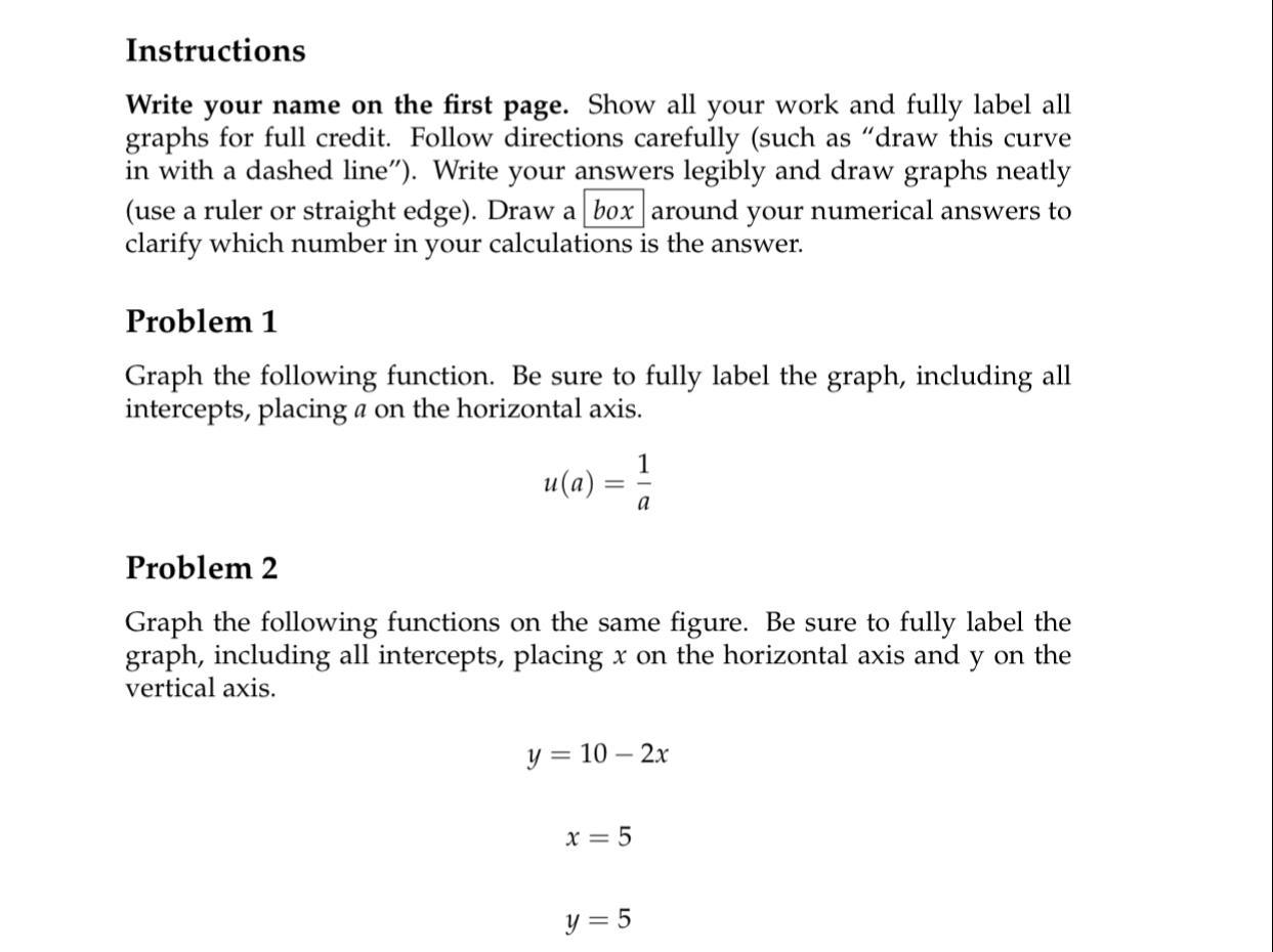 Solved Instructions Write your name on the first page. Show | Chegg.com