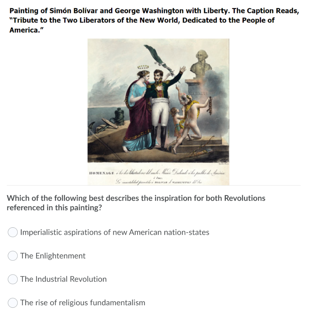 Solved Painting of Simón Bolívar and George Washington with | Chegg.com