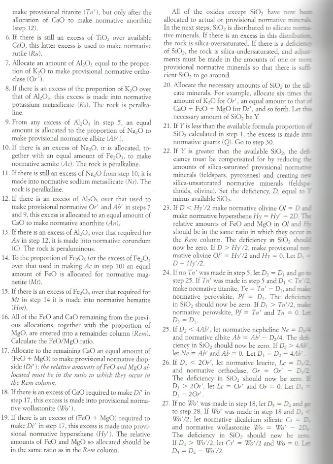 I need a hand with Question 1. The CIPW norm | Chegg.com