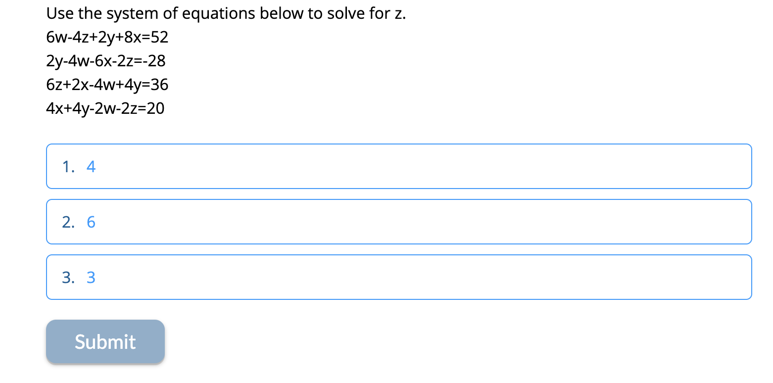 Solved Use the system of equations below to solve for | Chegg.com
