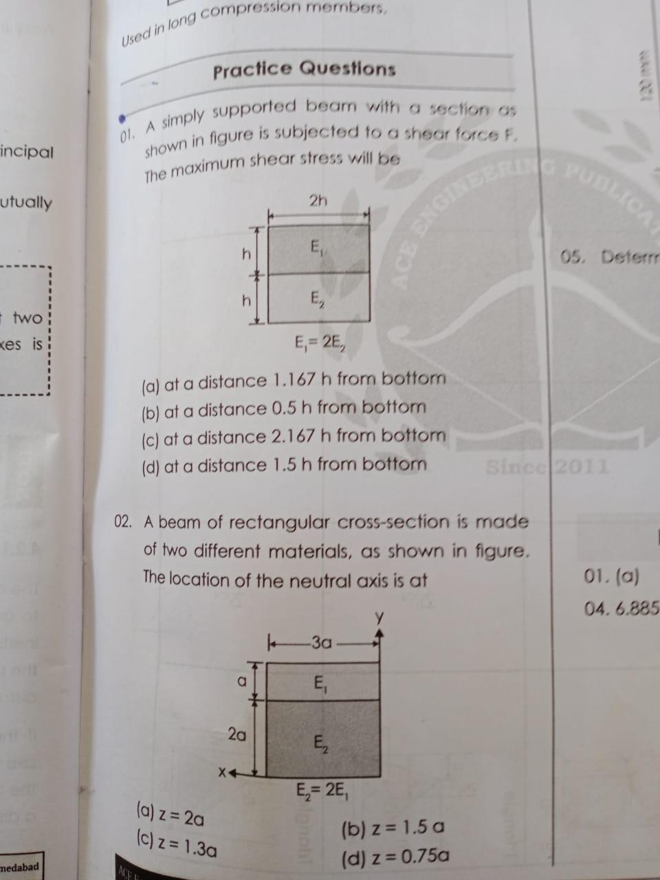 Solved Used in long compression members Practice Questions | Chegg.com