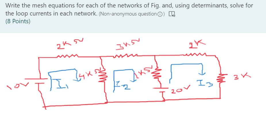 Solved Write the mesh equations for each of the networks of | Chegg.com
