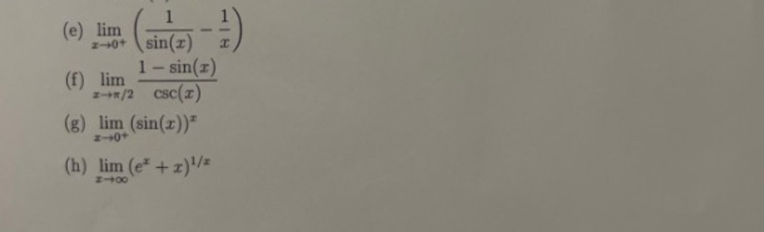 Solved Evaluate all of the following limits, if they exist. | Chegg.com