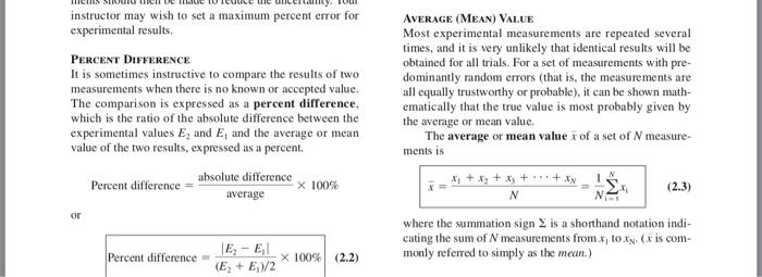 Solved EXPERIMENT Experimental Uncertainty (Error) and Data | Chegg.com