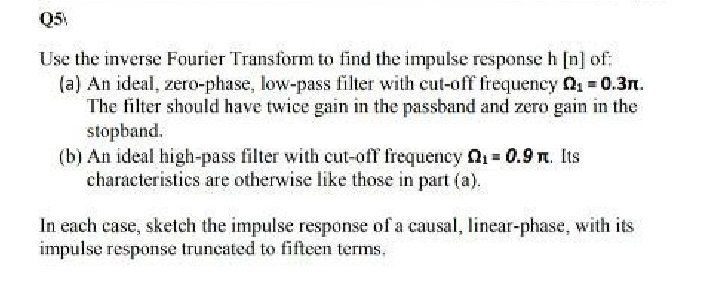 Solved Use the inverse Fourier Transform to find the impulse | Chegg.com