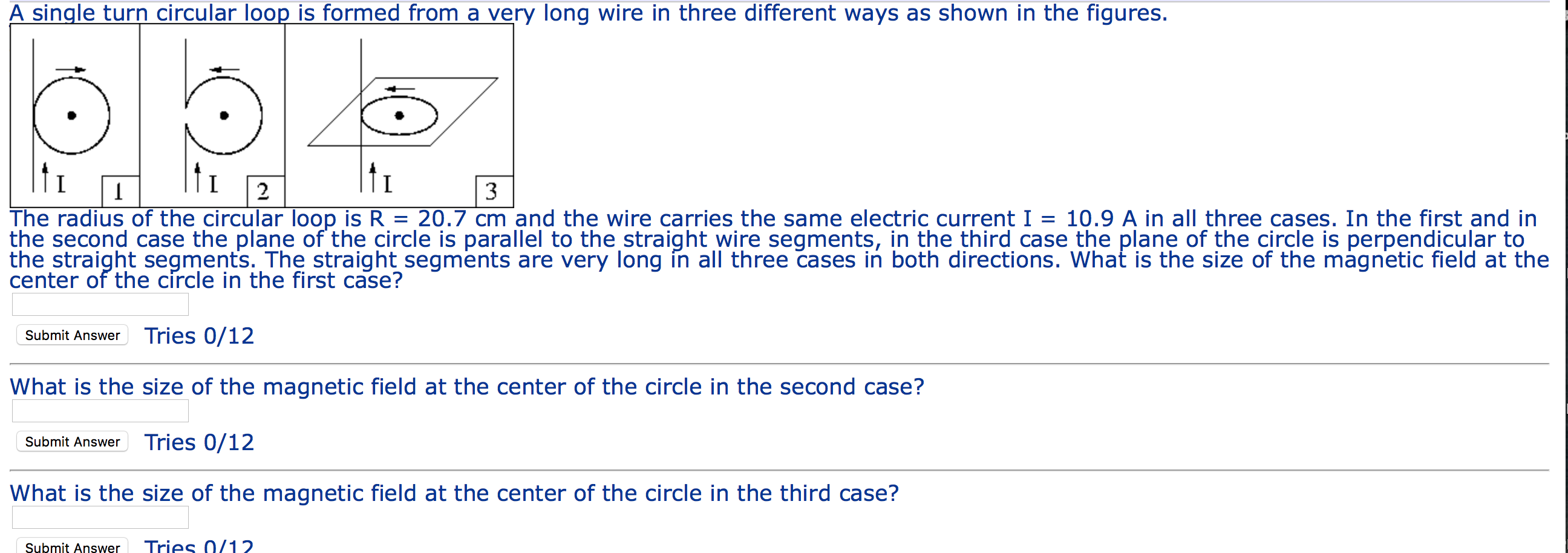 Solved A single turn circular loop is formed from a very | Chegg.com