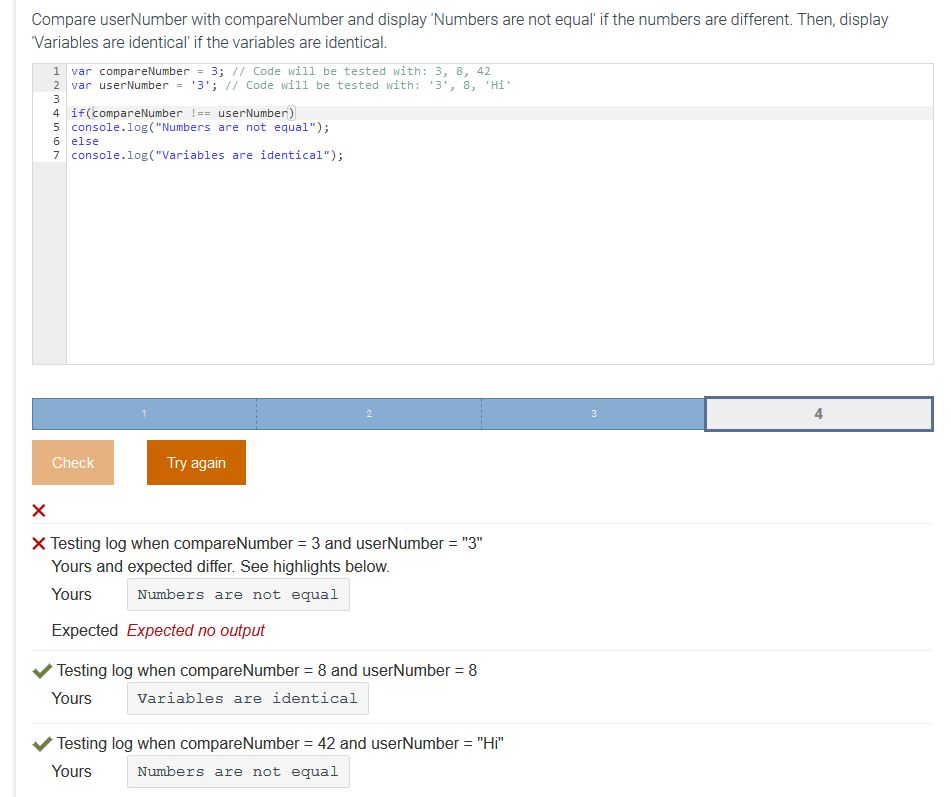 Solved Compare userNumber with compareNumber and display | Chegg.com