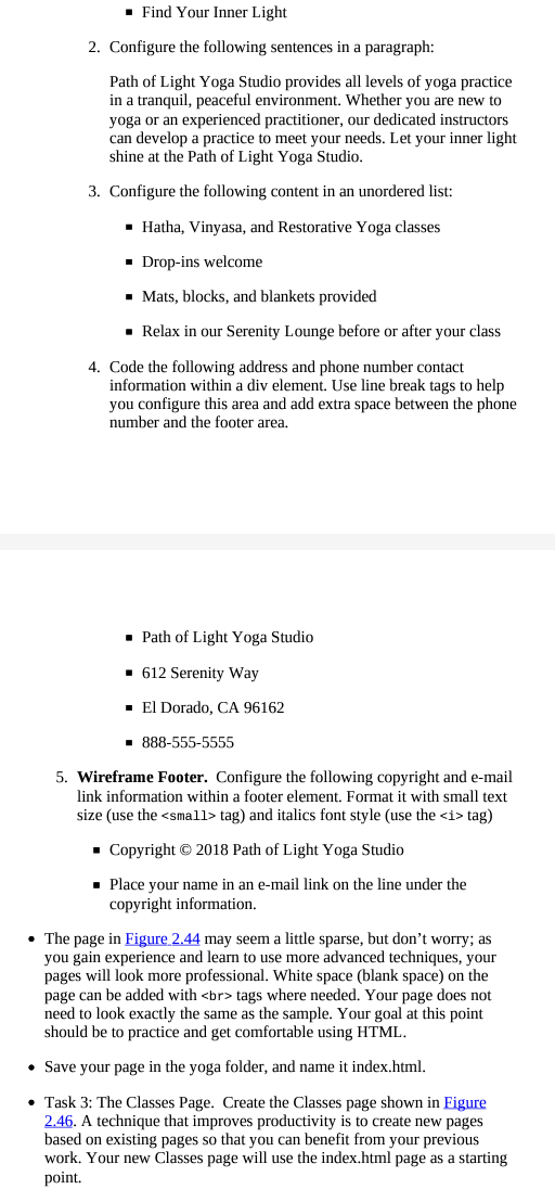 Solved Path of Light Yoga Studio Home Schedule Contact | Chegg.com