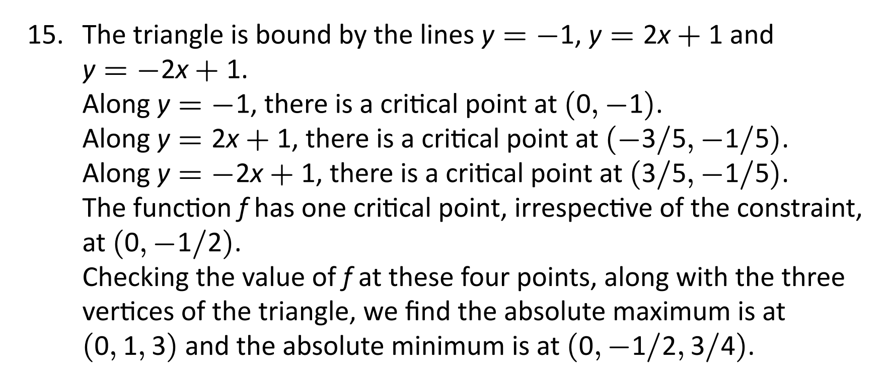 Solved In Exercises 15 - 18, find the absolute maximum and | Chegg.com