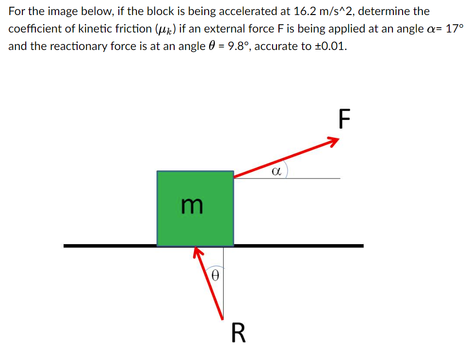 Solved For the image below, if the block is being | Chegg.com