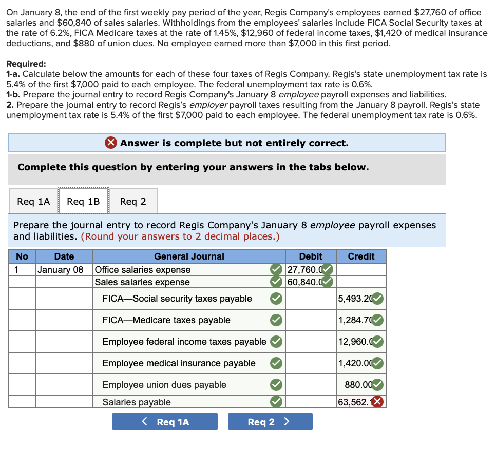 Solved On January 8 , the end of the first weekly pay period | Chegg.com