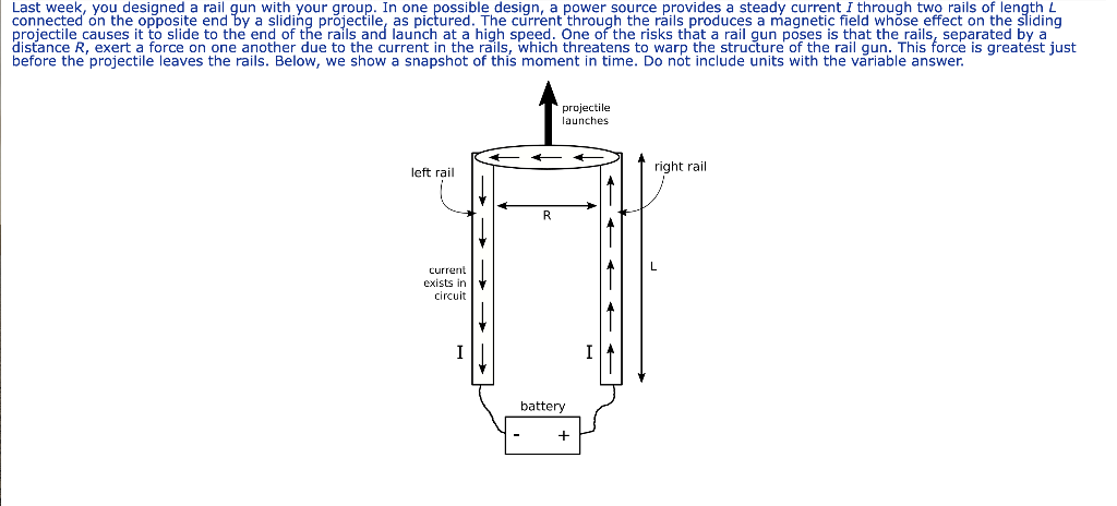 Solved Last week, you designed a rail gun with your group. | Chegg.com