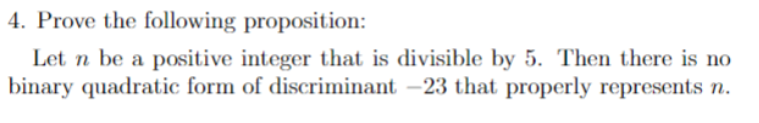 Solved 4. Prove the following proposition: Let n be a | Chegg.com