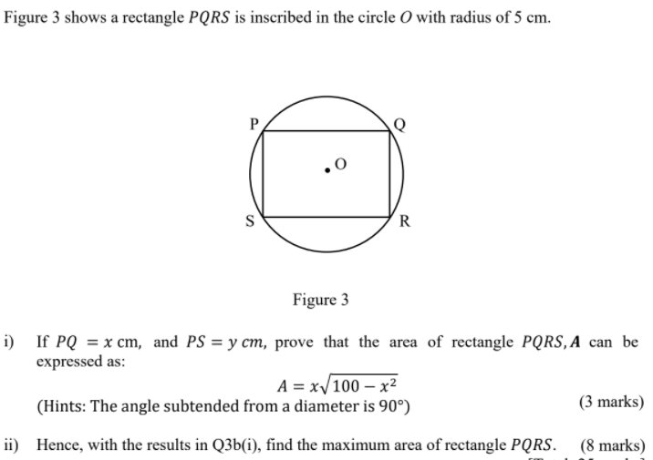 Solved Figure 3 shows a rectangle PQRS is inscribed in the | Chegg.com