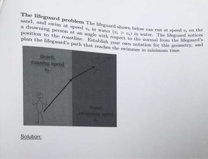 Solved The lifeguard problem The lifeguard shown below can | Chegg.com