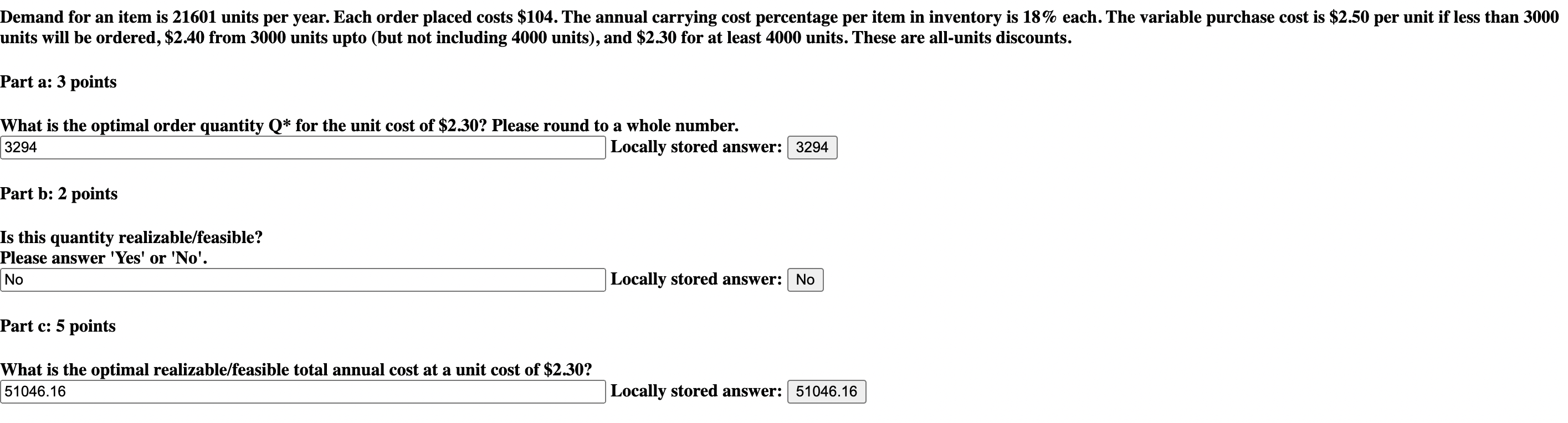 Solved nits will be ordered, $2.40 from 3000 units upto (but | Chegg.com