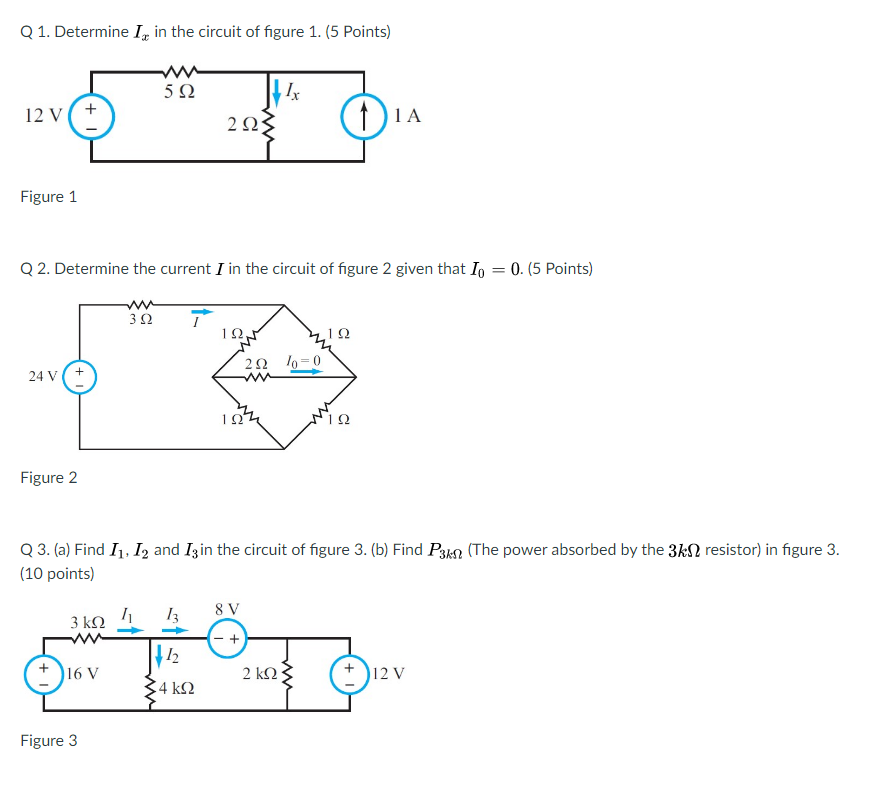 Solved Q 1. Determine I in the circuit of figure 1. (5 | Chegg.com