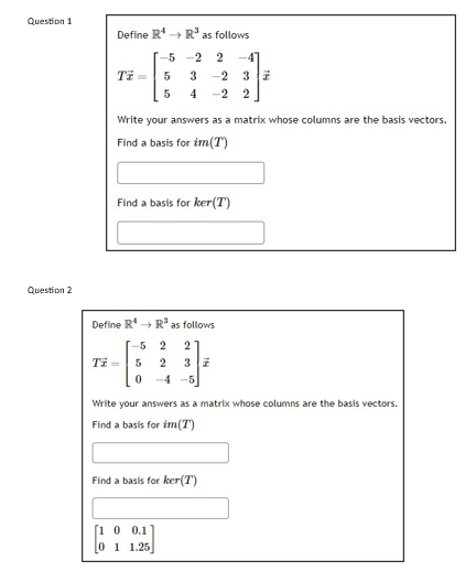 Solved Linear Algebra: Circle or box final answers: | Chegg.com