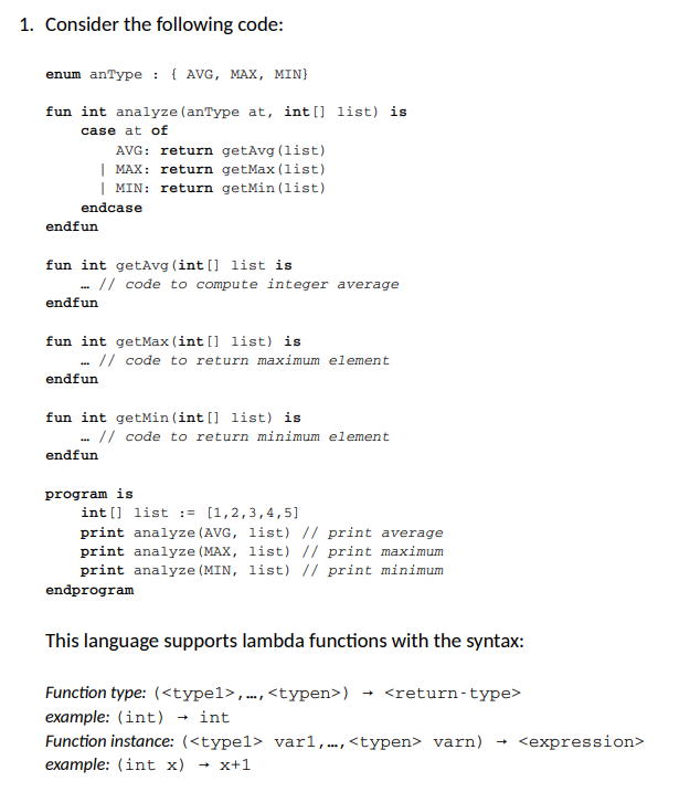 Solved I need to rewrite this code, so that it uses lambda | Chegg.com