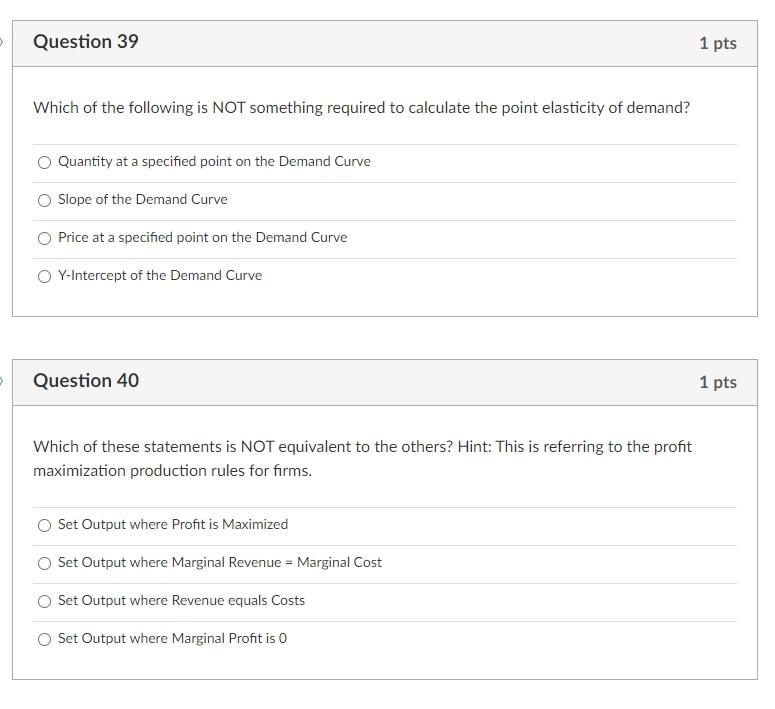 Solved Question 39 1 pts Which of the following is NOT | Chegg.com