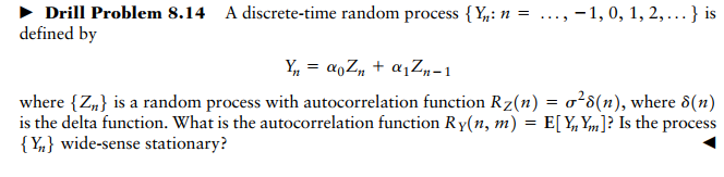 Solved = Drill Problem 8.14 A discrete-time random process | Chegg.com