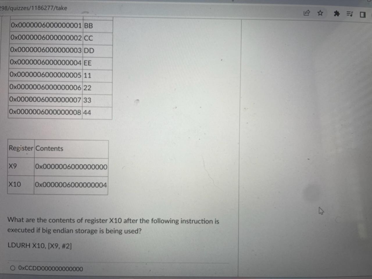 Solved 98/quizzes/1186277/take What are the contents of | Chegg.com