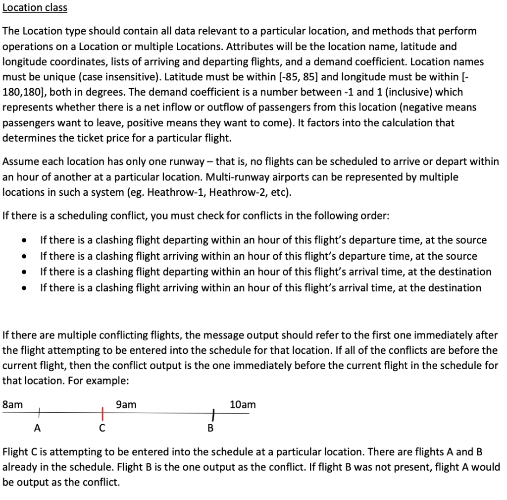 Solved Your task is to create a flight scheduler | Chegg.com