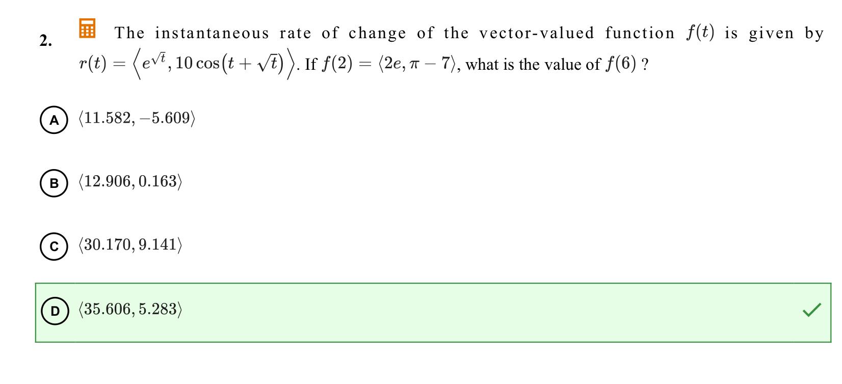 Solved 2. The instantaneous rate of change of the | Chegg.com