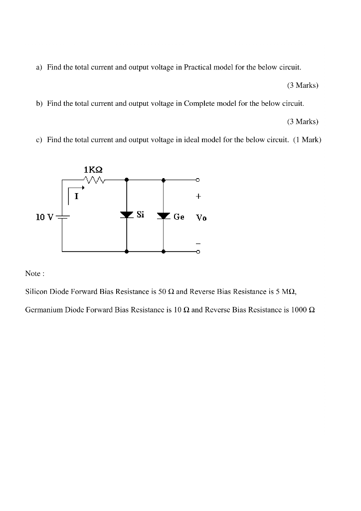 Solved a) Find the total current and output voltage in | Chegg.com