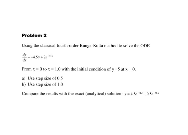 Solved Using the classical fourth-order Runge-Kutta method | Chegg.com