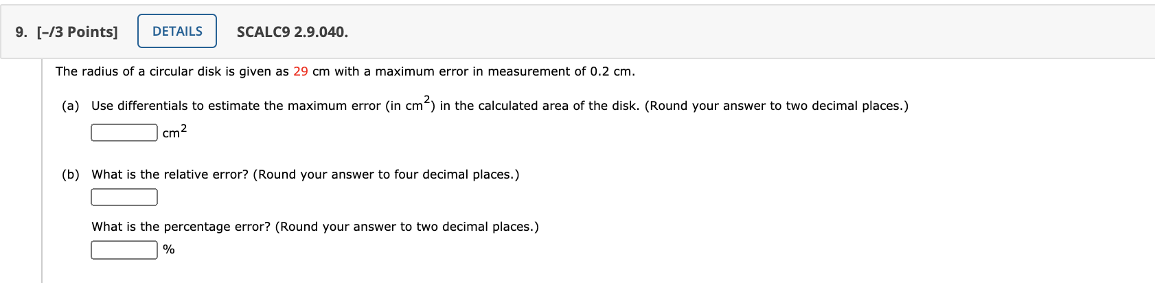 Solved 5. [0/3 Points] DETAILS PREVIOUS ANSWERS SCALC9 | Chegg.com