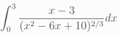 Solved ∫0π/2(3+2cosx)2sinxdx∫03(x2−6x+10)2/3x−3dx | Chegg.com