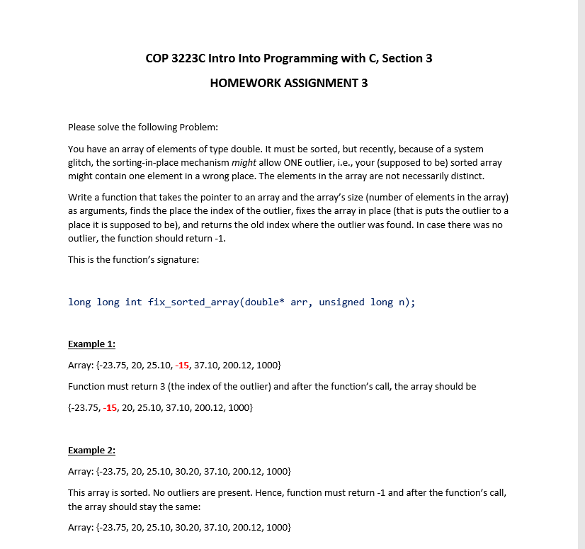 Solved Cop 3223c Intro Into Programming With C Section 3 