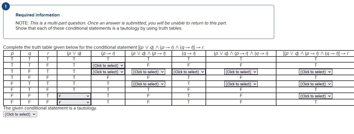 Solved Required information NOTE: This is a multi-part | Chegg.com