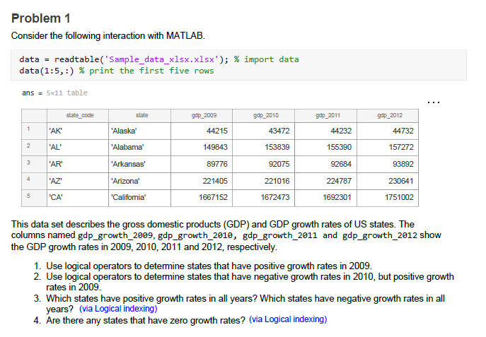 Solved data = readtable('Sample_data_xlsx.xlsx'); \% import | Chegg.com