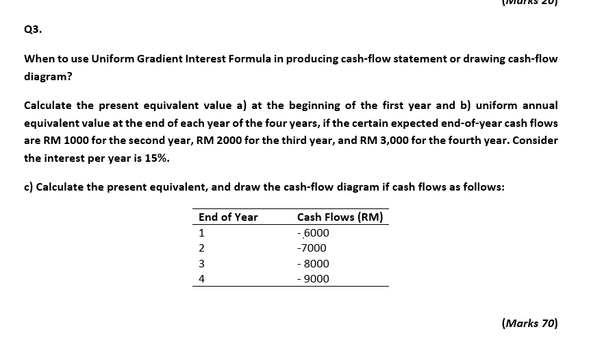 Q3. When to use Uniform Gradient Interest Formula in | Chegg.com