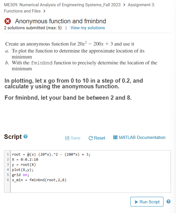 Solved ME309: Numerical Analysis of Engineering Systems_Fall | Chegg.com