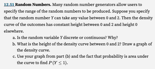 Solved Random Numbers. Many random number generators allow | Chegg.com
