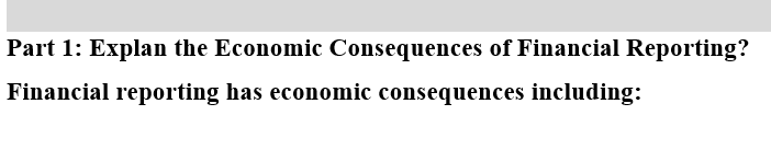 Solved Part 1: Explan the Economic Consequences of Financial | Chegg.com