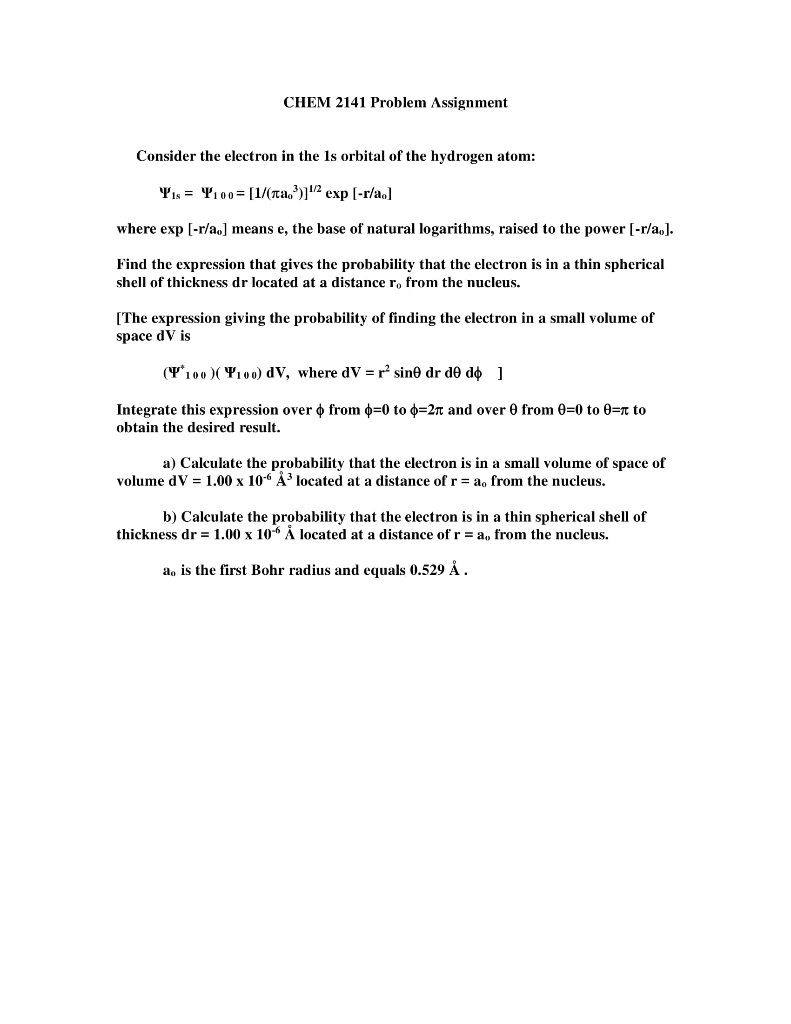 Solved Consider The Electron In The 1s Orbital Of The