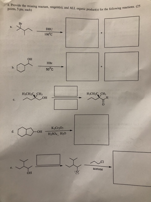 Solved Provide the missing reactant, reagent(s), and ALL | Chegg.com