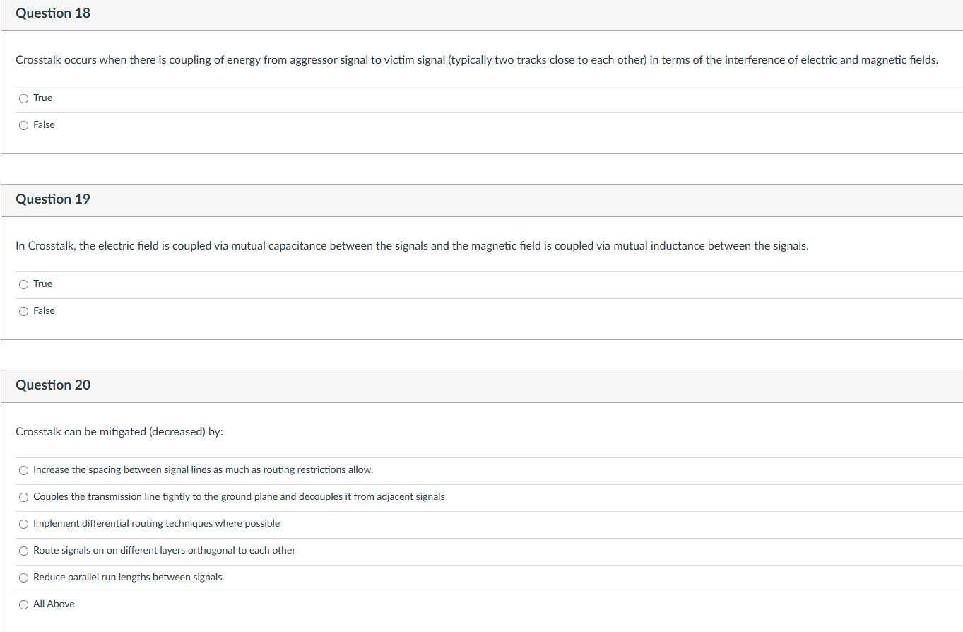 Solved Crosstalk occurs when there is coupling of energy | Chegg.com