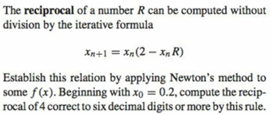 Solved The reciprocal of a number R can be computed without | Chegg.com