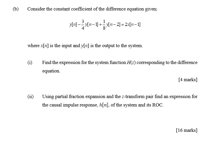 Solved (b) Consider the constant coefficient of the | Chegg.com