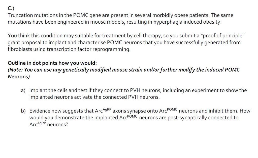 Solved Truncation mutations in the POMC gene are present in | Chegg.com