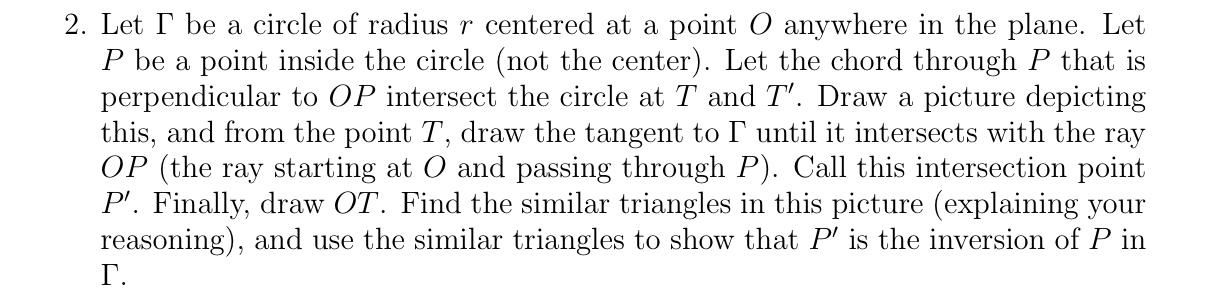 Solved 2. Let Γ be a circle of radius r centered at a point | Chegg.com