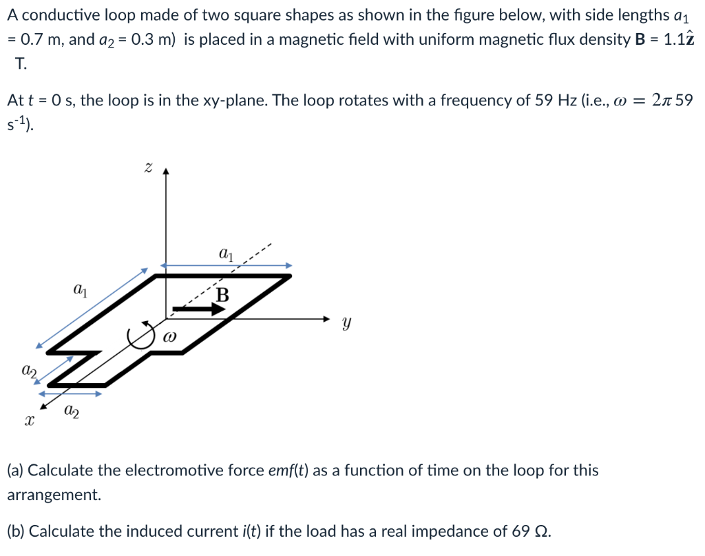 Solved A conductive loop made of two square shapes as shown | Chegg.com