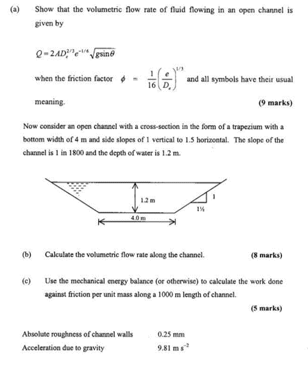(a) Show that the volumetric flow rate of fluid | Chegg.com
