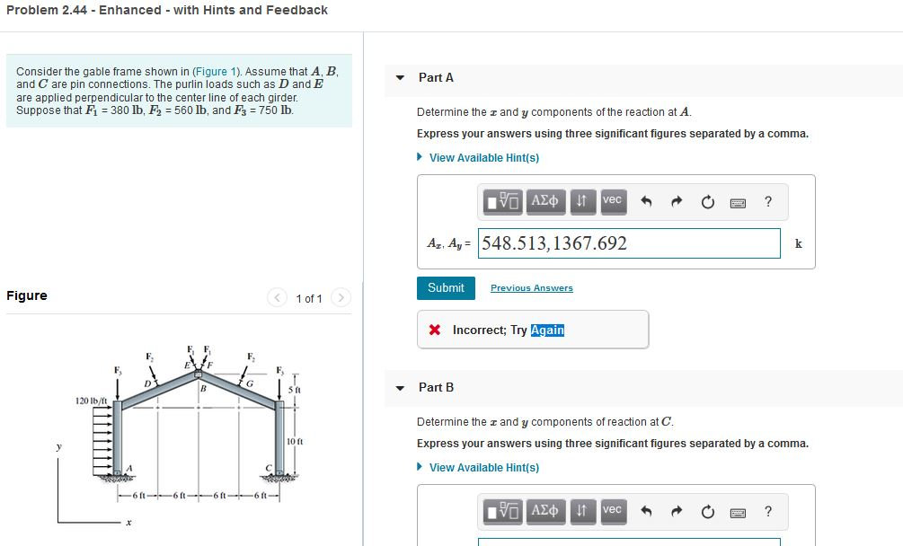 Solved Problem 2.44 - Enhanced - with Hints and Feedback | Chegg.com