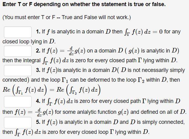 Solved Enter Tor F depending on whether the statement is | Chegg.com